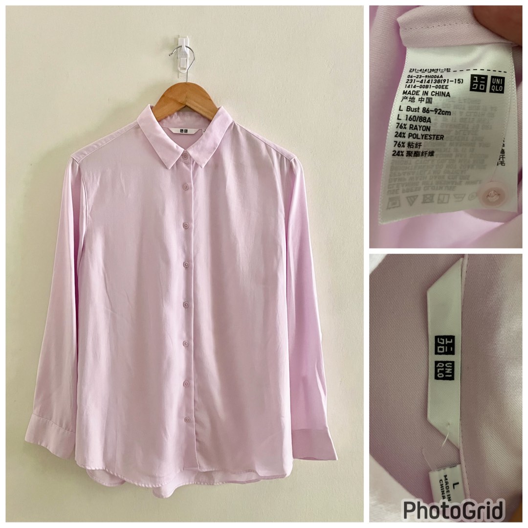Uniqlo pastel pink drape top on Carousell
