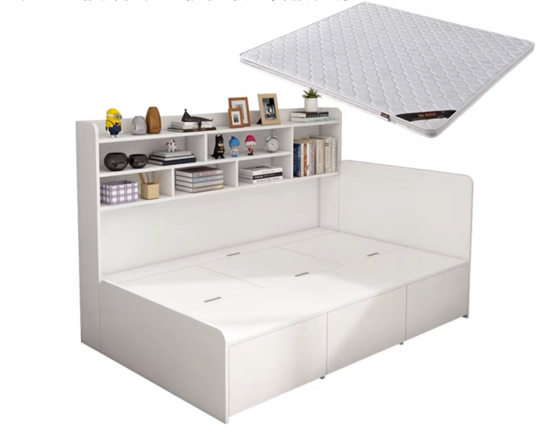 Used Bed frame with storage and mattress, Furniture & Home Living ...