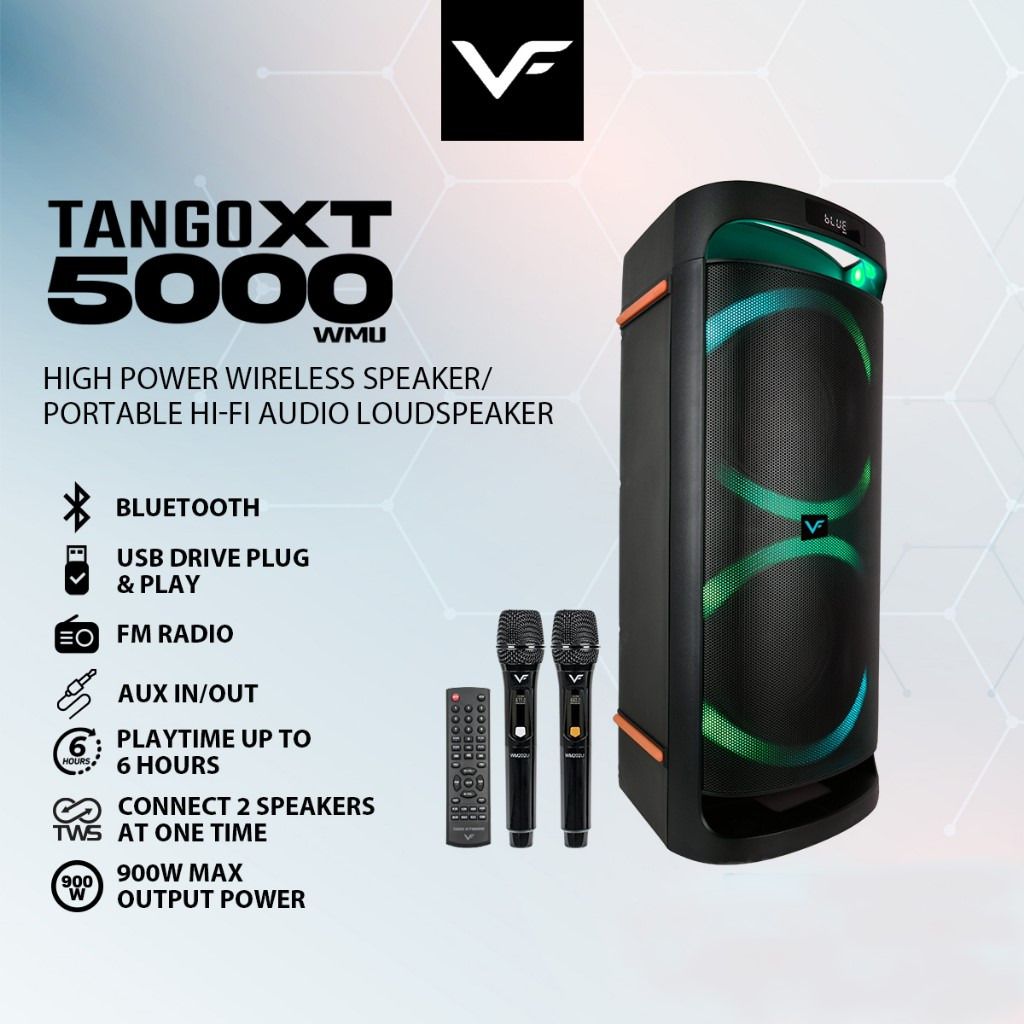 Vinnfier TANGO XT5000 WMU 900W Bluetooth Potable HI-FI Loud Speaker ...