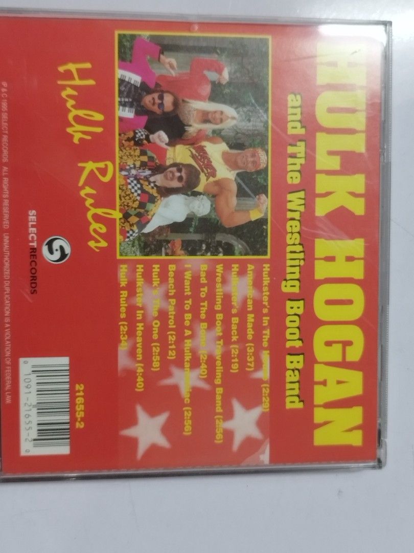 Vintage 1995 HULK HOGAN AND THE WRESTLING BOOT BAND HULK RULES CD MINT ...