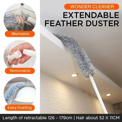 Wonder Cleaner Bendable Extendable Fluffy Feather Duster Long Handled ...