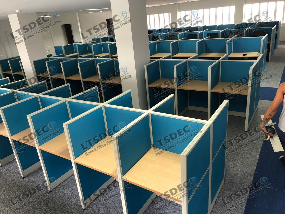 workstation table with sharing panel office partitions, Furniture ...