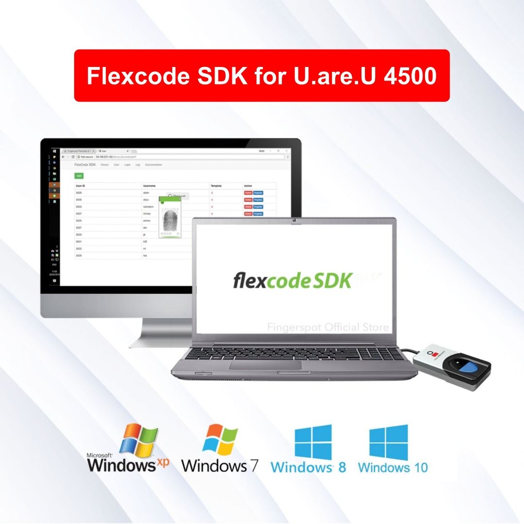 Alat Sidik Jari FlexcodeSDK 4500 - Support Aplikasi BPJS - Disediakan Sample Code Multi ...