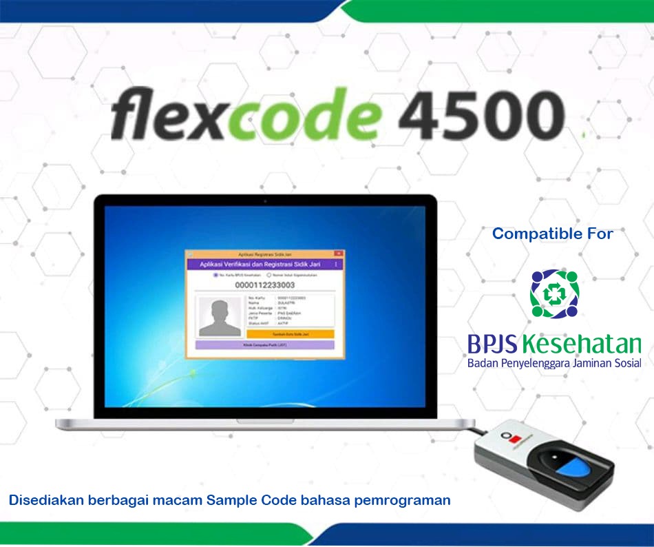 Alat Sidik Jari FlexcodeSDK 4500 - Support Aplikasi BPJS - Disediakan Sample Code Multi ...