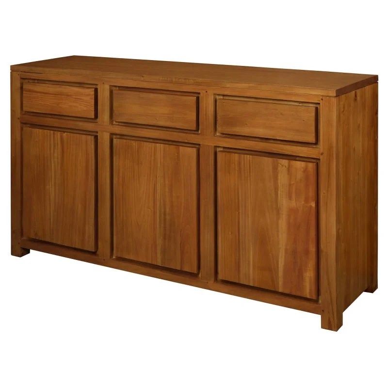 HOLIDAY Factory Great Sale 04/01 to 11/01 2026 Teak Solid Wood Buffet Sideboard Timber 3 Door 3 ...