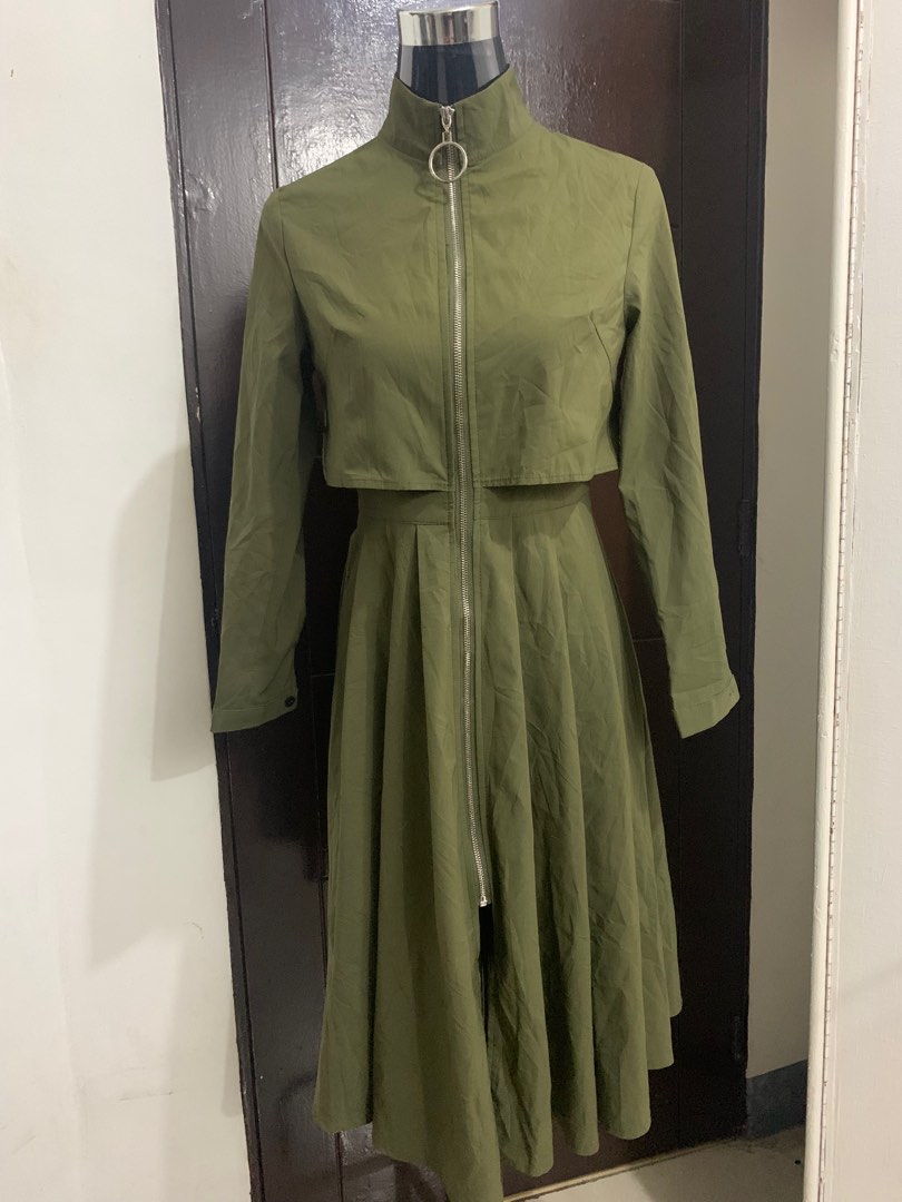 Army Green Dress, Women's Fashion, Dresses & Sets, Dresses on Carousell