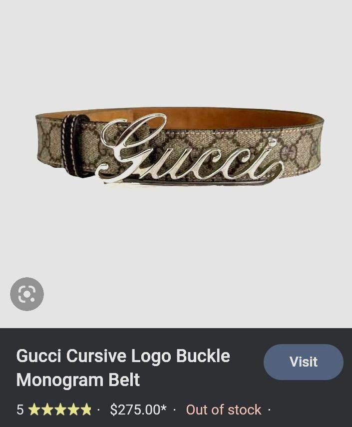 Authentic GUCCI CURSIVE LOGO BUCKLE BELT, Luxury, Accessories on Carousell