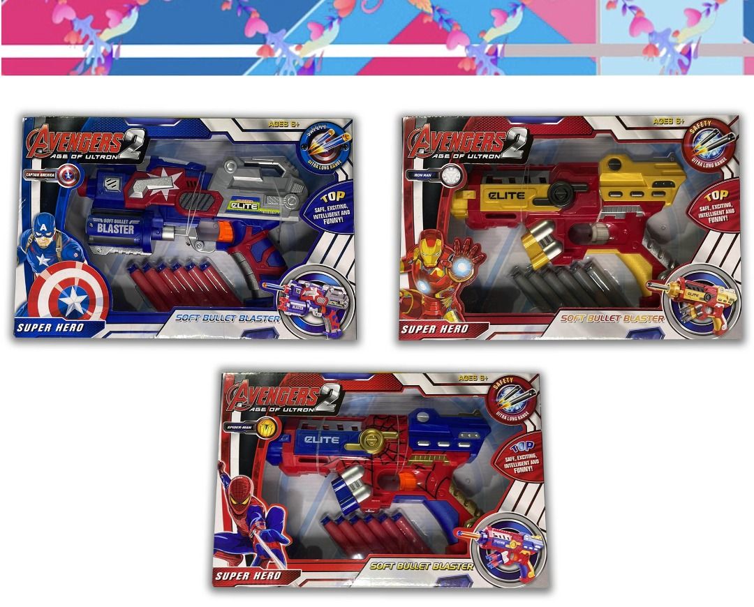 Avengers Nerf Gun Spiderman/ Captain America / Ironman Gift Idea for ...