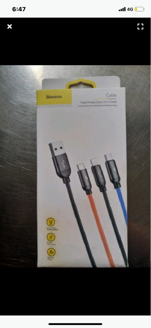 Baseus primary 3-1 cable, Mobile Phones & Gadgets, Mobile & Gadget ...