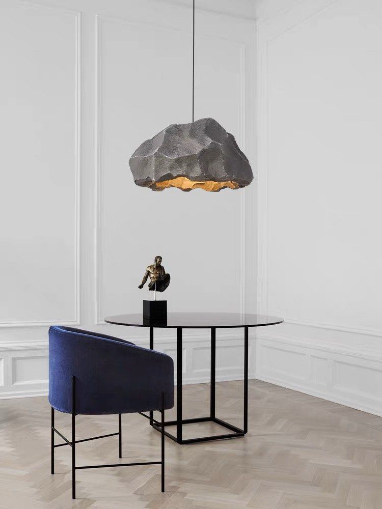 BN: Wabi Sabi Cement Lights Pendent Hanging / Rock Stone Cloud Odd Shape /, Furniture & Home ...