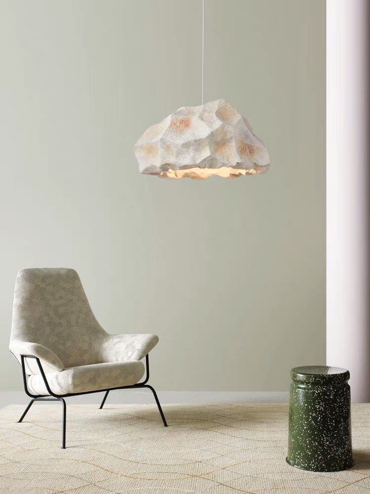 BN: Wabi Sabi Cement Lights Pendent Hanging / Rock Stone Cloud Odd Shape /, Furniture & Home ...