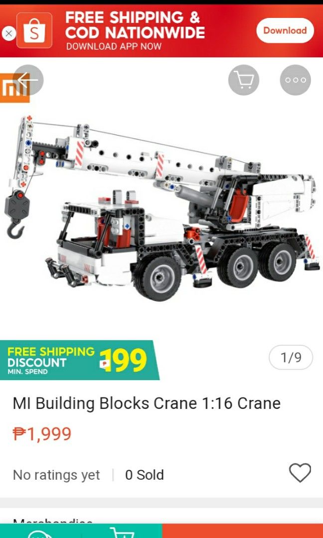 building block crane by M I, 1:16 on Carousell