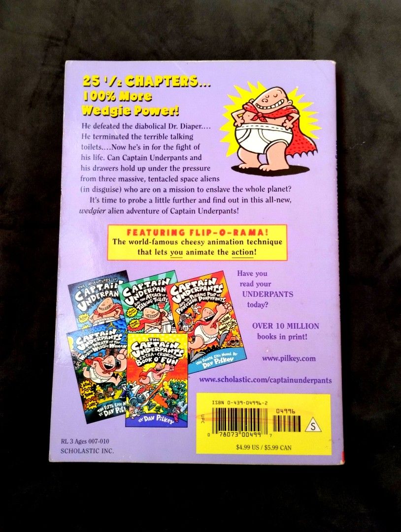 Captain Underpants - 3rd epic novel by Dav Pilkey, Hobbies & Toys ...