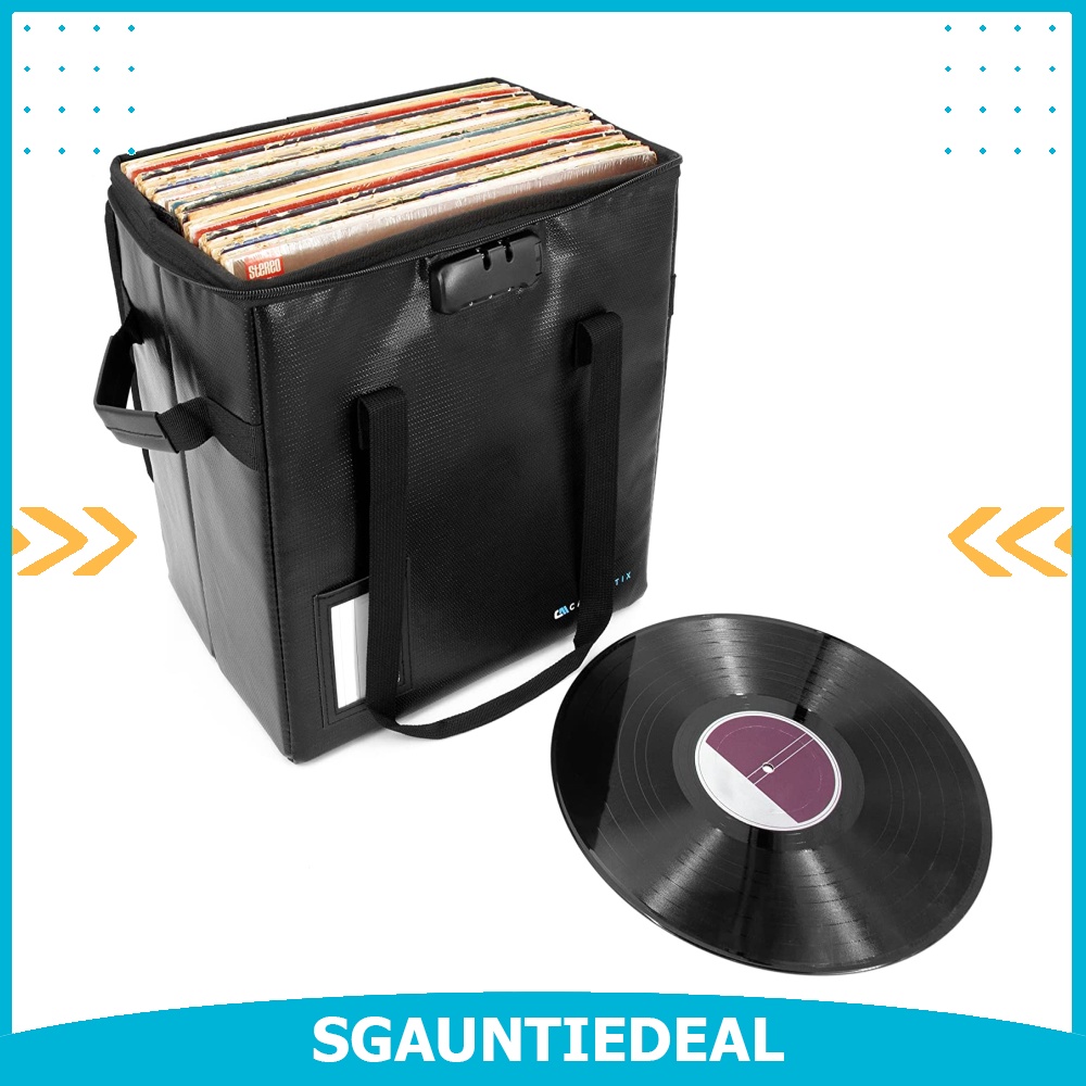 CASEMATIX Vinyl Record Case For Up To 40 Records - Fire Resistant Vinyl ...