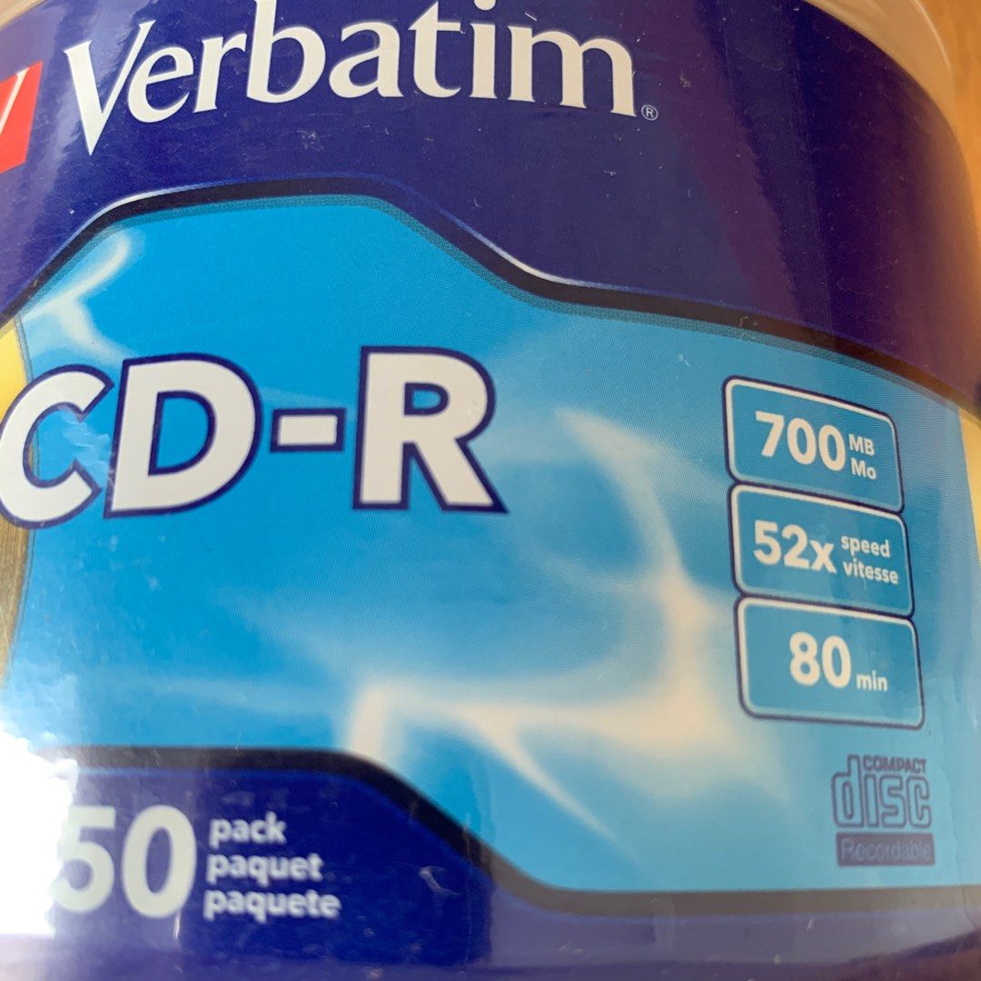CD-R Verbatim Gold Series 50 pack 700 MB 52x Speed 80 min, Computers & Tech, Parts & Accessories ...