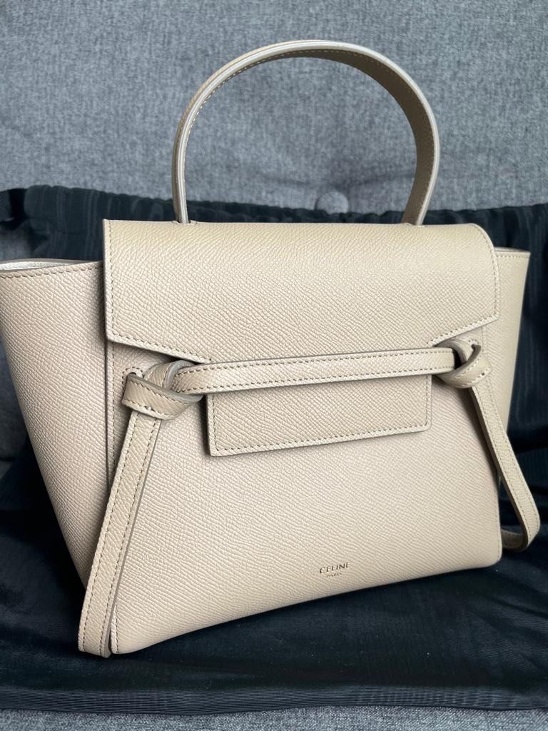 CELINE NANO BELT BAG IN GRAINED CALFSKIN LIGHT TAUPE, Luxury, Bags ...