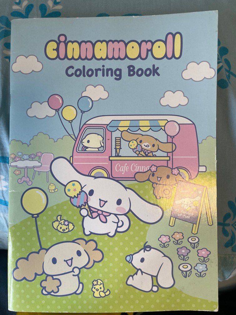 Cinnamoroll colouring book, 興趣及遊戲, 書本 & 文具, 小朋友書 - Carousell