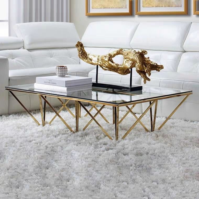 CLEOPATRA Minimalist Glass Coffee Table, Furniture & Home Living ...