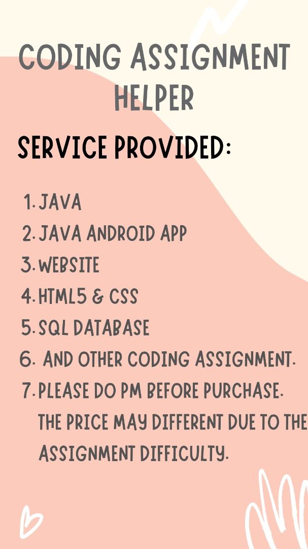 Coding assignment helper, Services, Tuition on Carousell Coding assignment helper, Services, Tuition on Carousell