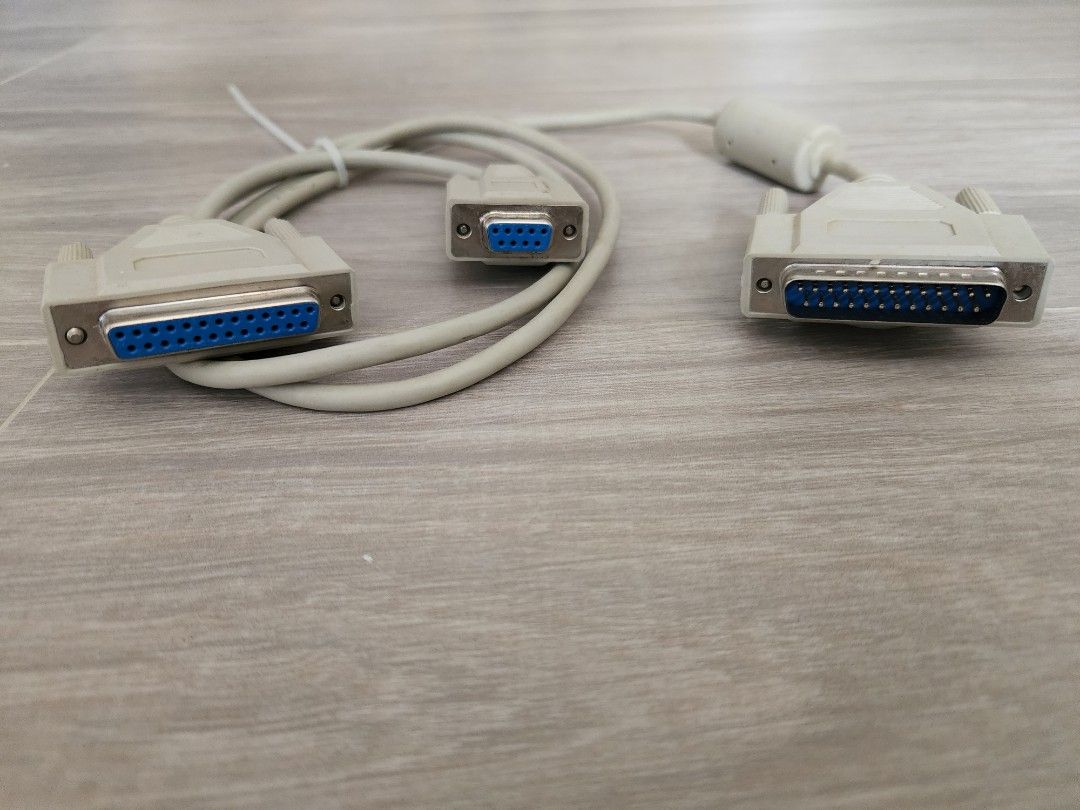 D type male 25 ways to female 25 ways and 9 ways cable, 電腦＆科技, 電腦周邊及配件 ...