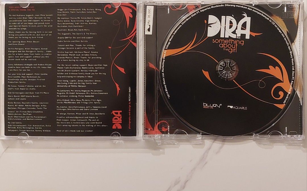 DIRA CD Something about the girl. Written and produced by Bluey of ...