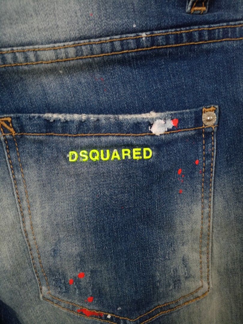 DSQUARED PAINT SPLATTER JEANS, Men's Fashion, Bottoms, Jeans on Carousell