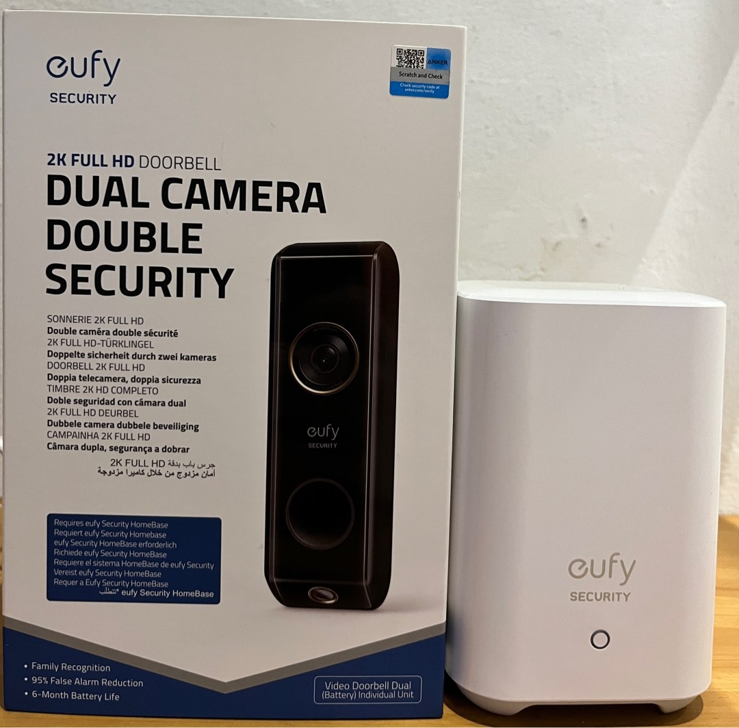 Eufy dual camera wireless doorbell (with Homebase2), Furniture & Home ...