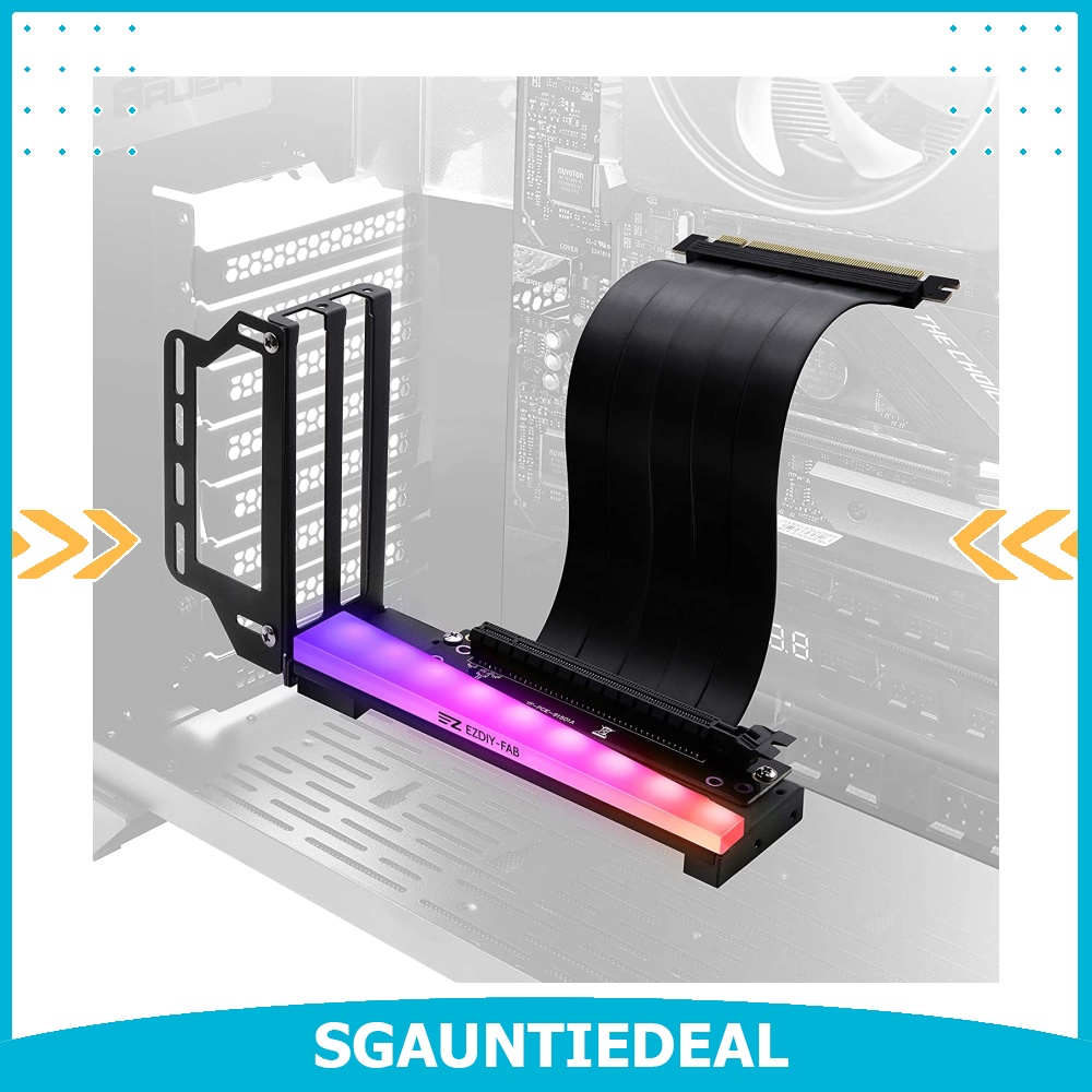 EZDIY-FAB Vertical Graphics Card Holder Bracket with ARGB 5V 3Pin LED ...