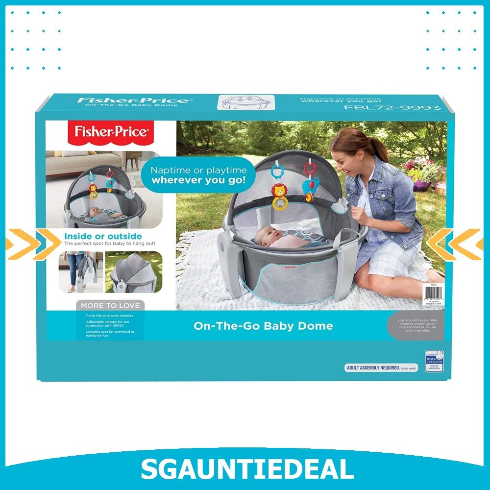 Fisher-Price On-the-Go Baby Dome Bubbles, travel portable play space ...