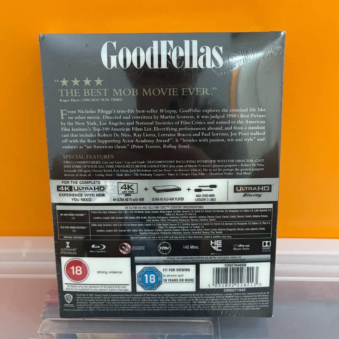 Goodfellas 4K Blu-ray, Titans of Cult SteelBook, 興趣及遊戲, 音樂、樂器 & 配件, 音樂與 ...