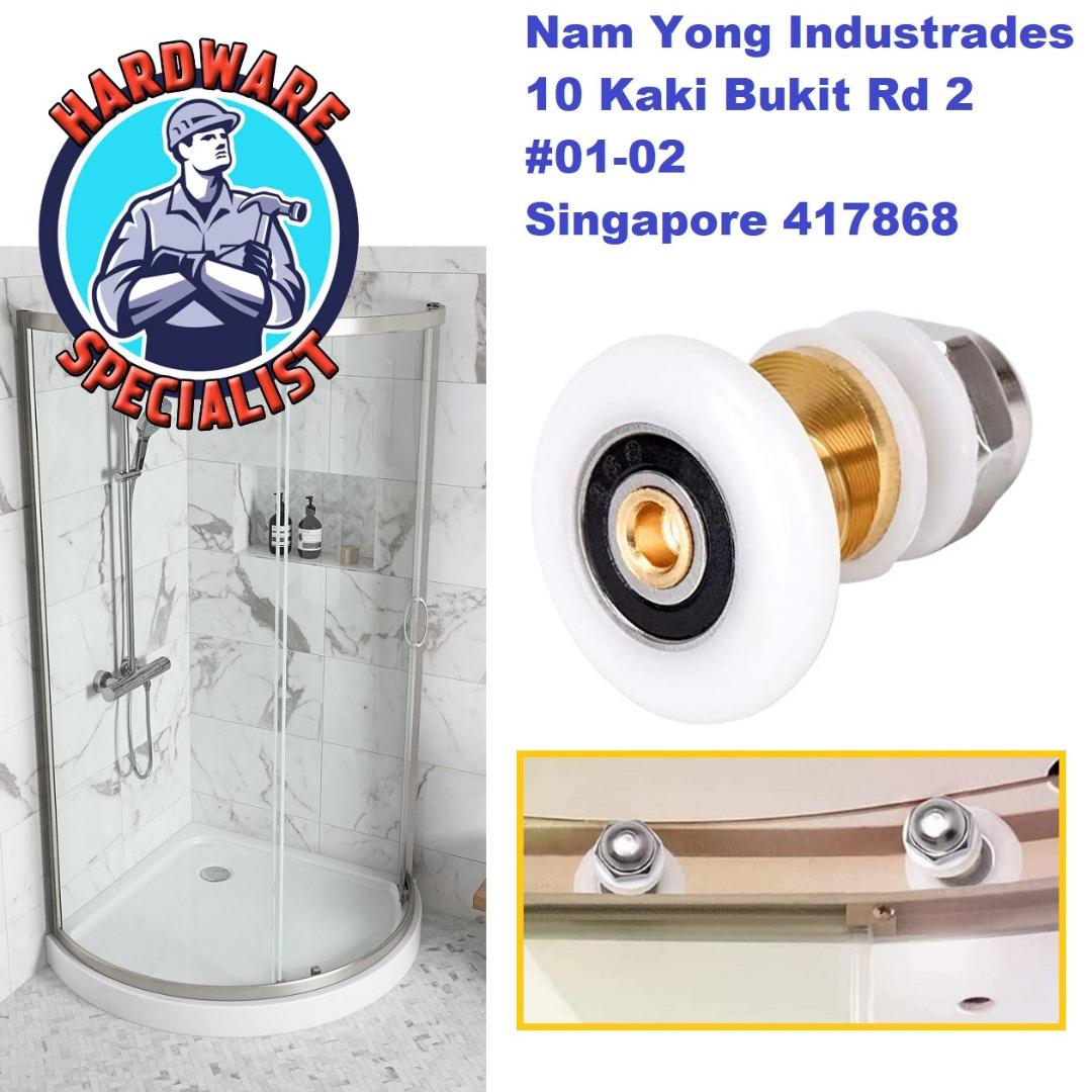 Hardware Specialist BM1002 Bathroom Sliding Glass Door Roller Guide ...