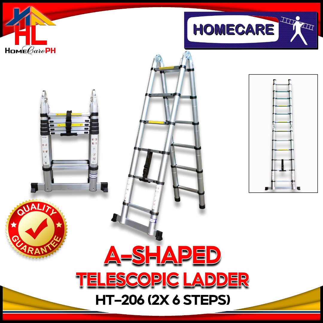 Homecare A-Shaped Telescopic Ladder, Furniture & Home Living, Home ...