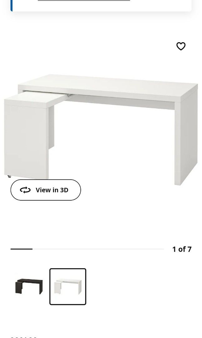 IKEA Study Table Malm desk with pull out panel, Furniture & Home Living, Furniture, Tables ...