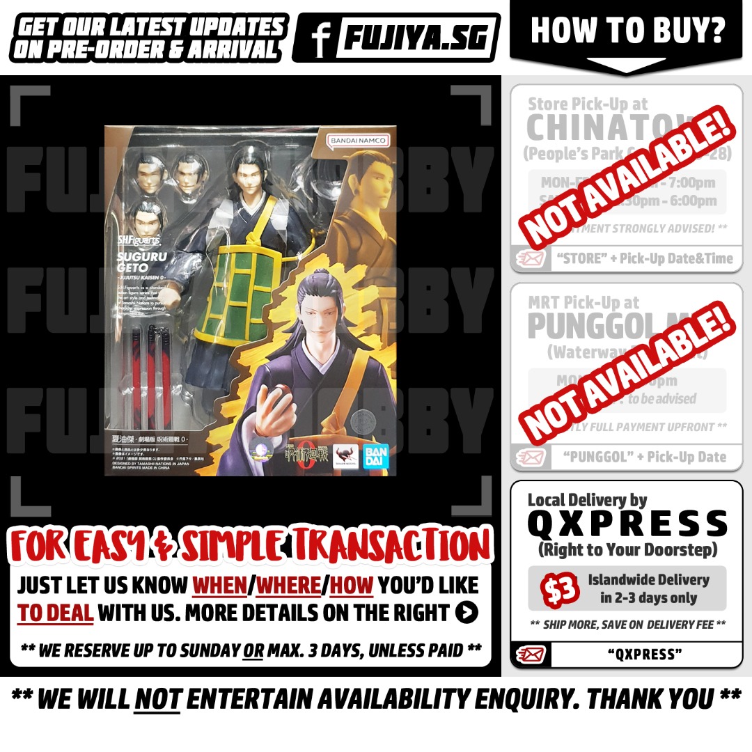[IN-STOCK, LAST-1!!] S.H. Figuarts SHF Suguru Geto -Jujutsu Kaisen 0 ...