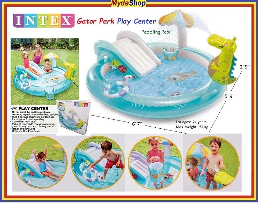 INTEX Pool Crocodile Park Gator Play Center. Kolam Permainan Kanak2 ...