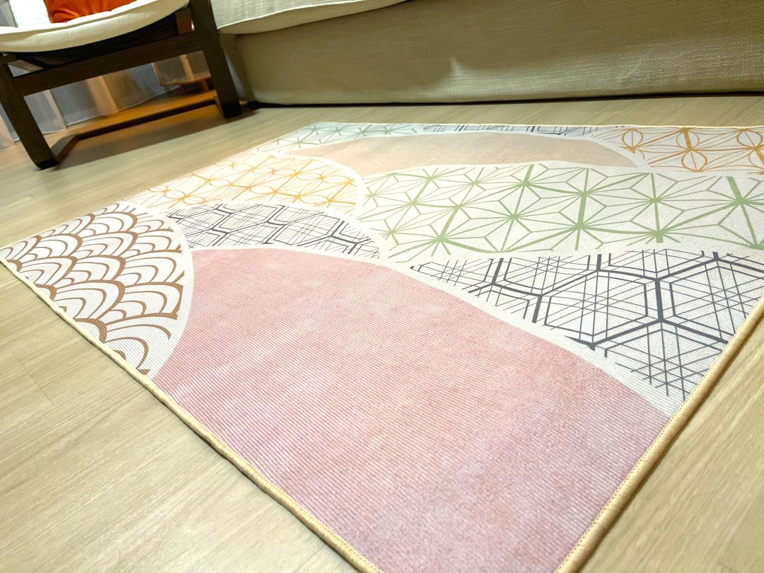 Japanese design print coffee table carpet rug 120cm x 80cm, Furniture ...