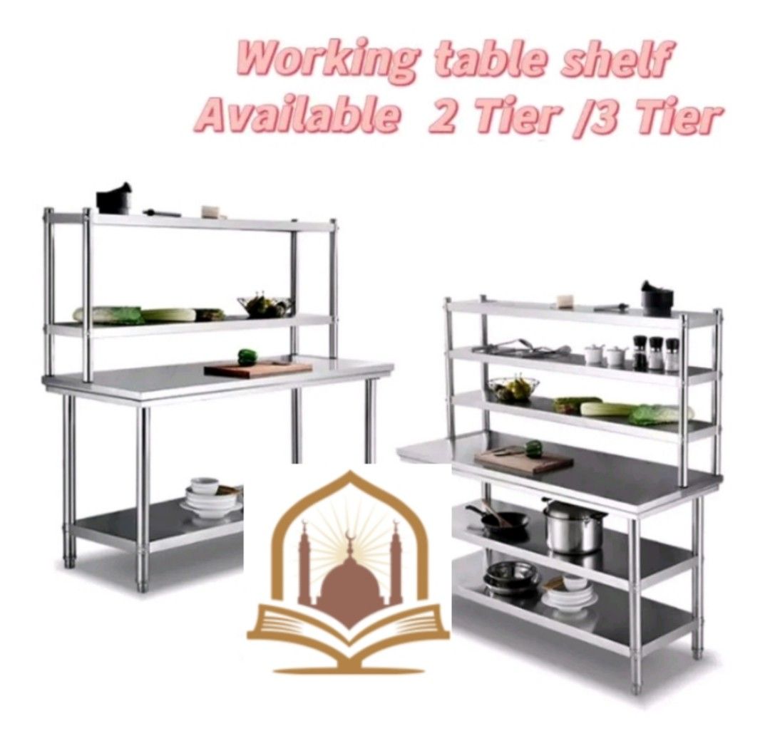 KITCHEN OVER SHELF RACK EXTEND TABLE TOP RACK WORKING TABLE STORAGE ...