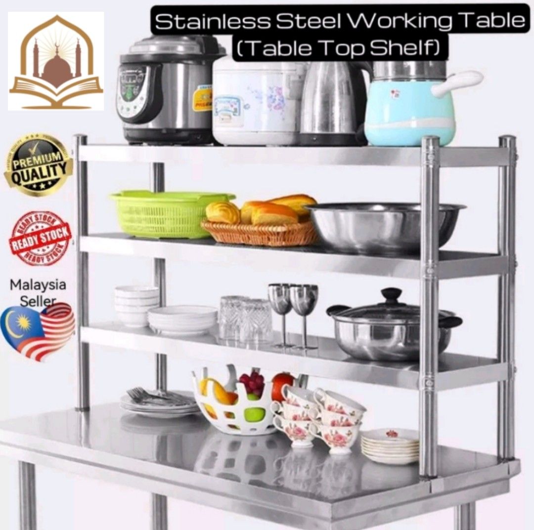 KITCHEN OVER SHELF RACK EXTEND TABLE TOP RACK WORKING TABLE STORAGE ...