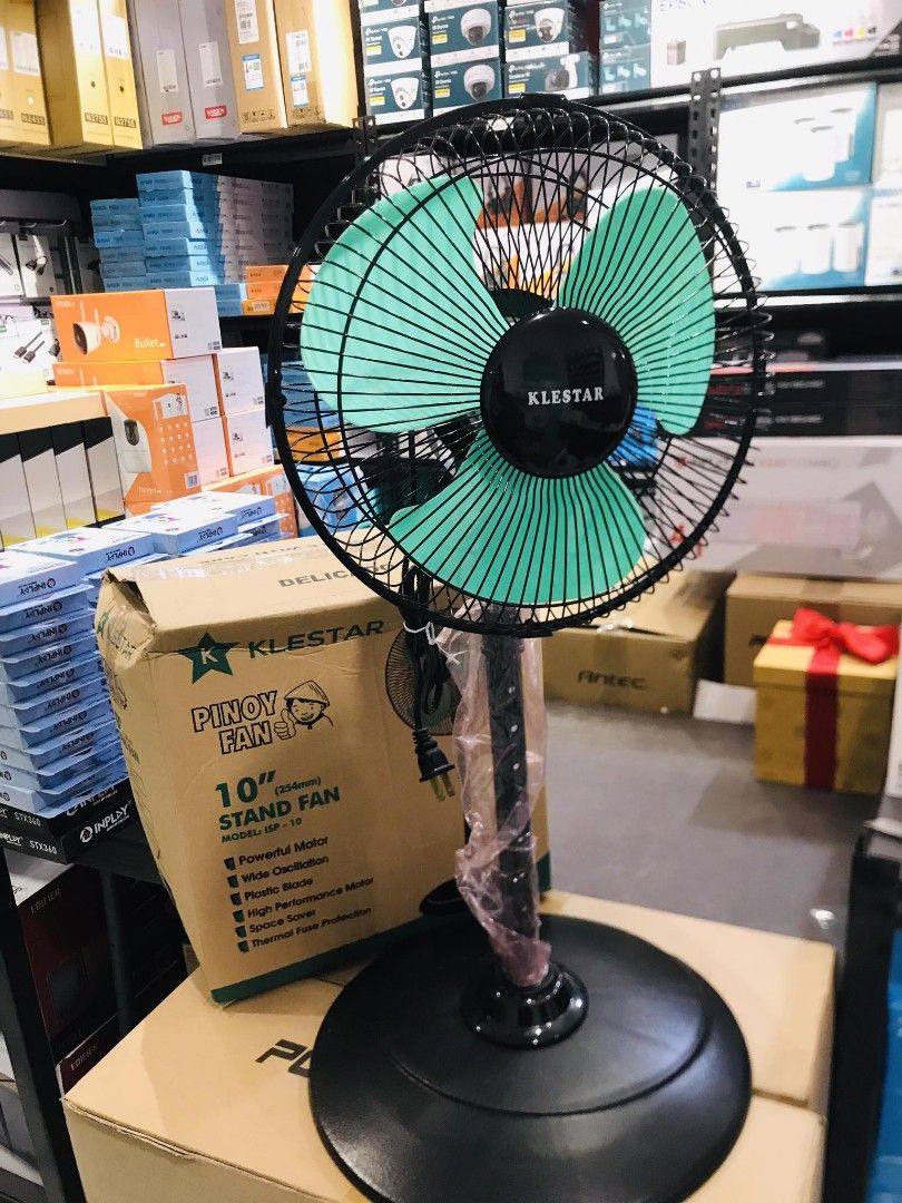 KLESTAR 10" Mini Stand Fan Plastic Blade Black ISP10, Furniture & Home ...