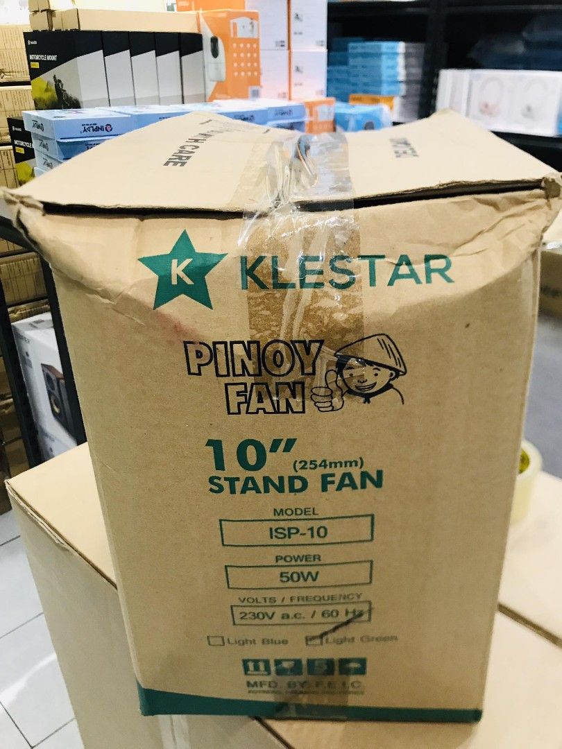 KLESTAR 10" Mini Stand Fan Plastic Blade Black ISP10, Furniture & Home ...