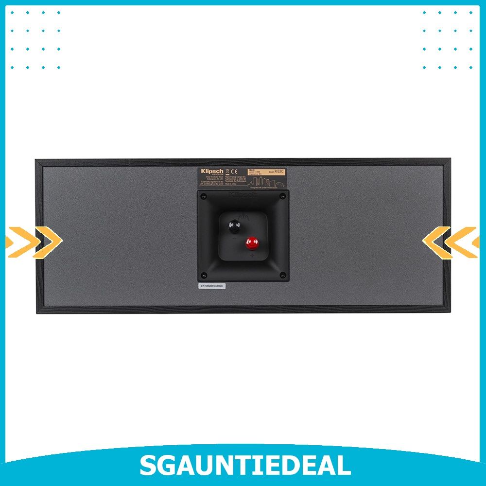 Klipsch R-52C Powerful Detailed Center Channel Home Speaker - Black ...