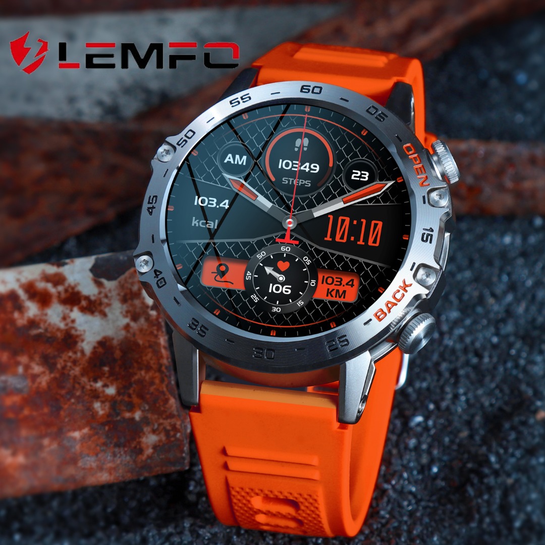 LEMFO Smart Watch Men 400mAh 1.39 Inch BT 5.0 Sports Watches Bluetooth ...