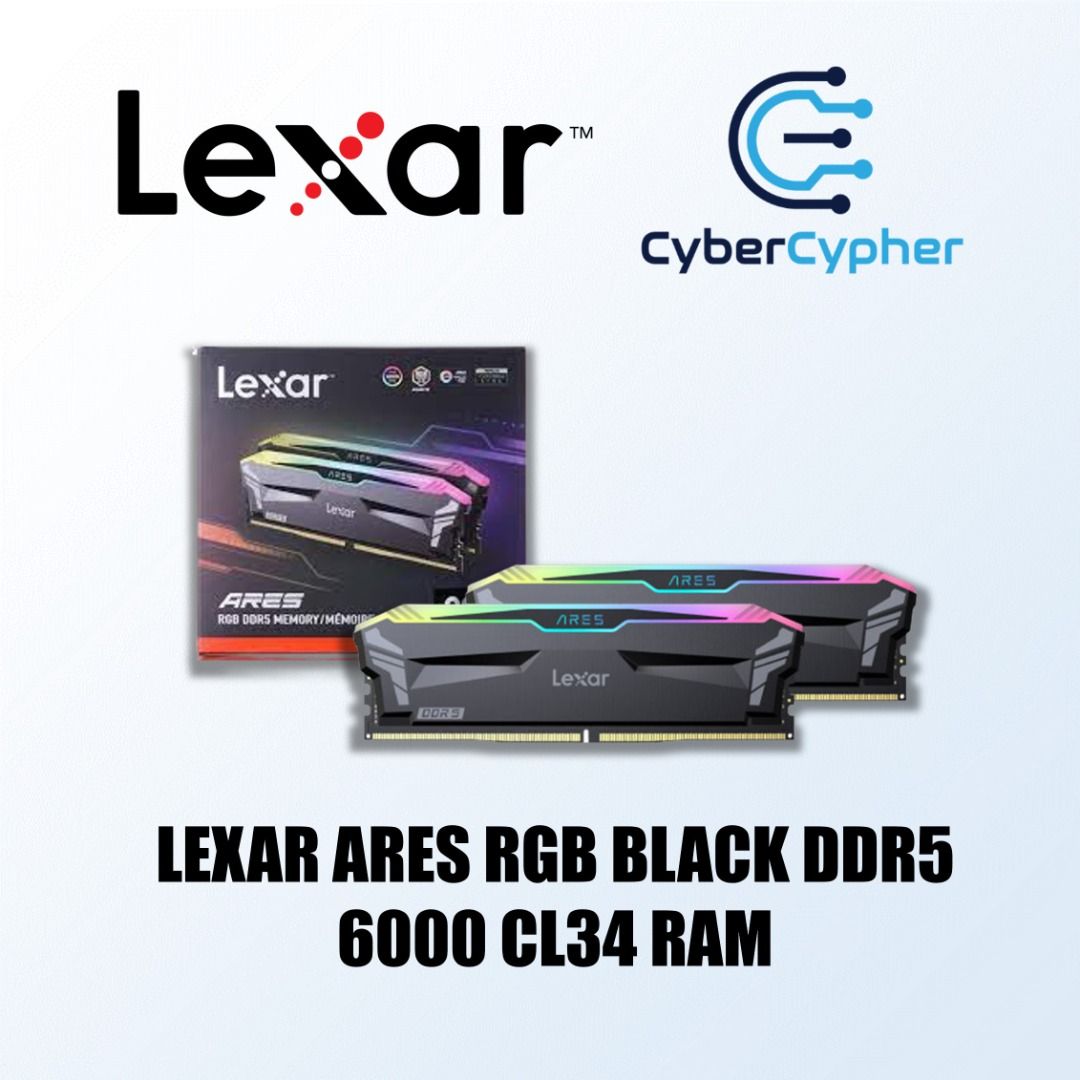 Lexar Ares RGB Black DDR5 6000 CL34 RAM, Computers & Tech, Parts ...