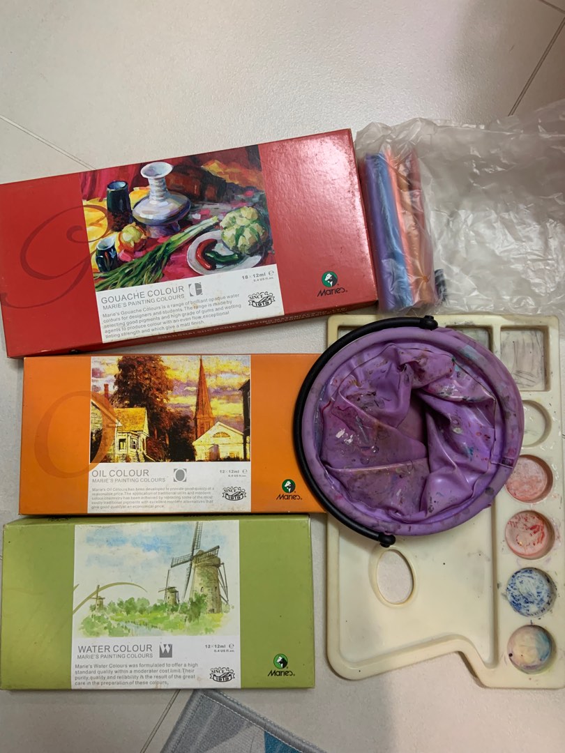 Marie’s Oil Color water color Gouache color with tools, Hobbies & Toys ...