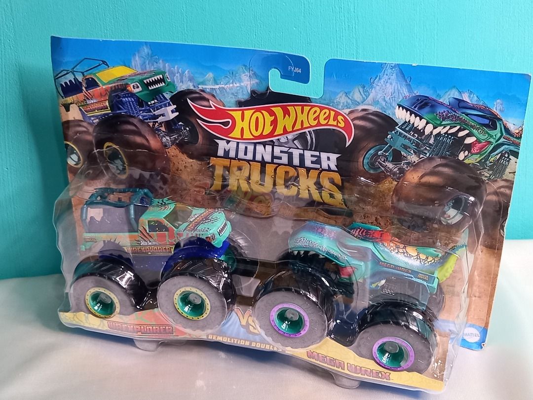 Mattel Hot Wheels Monster Truck Demolition Doubles Wrexplorer VS Mega Wrex, Hobbies & Toys, Toys ...