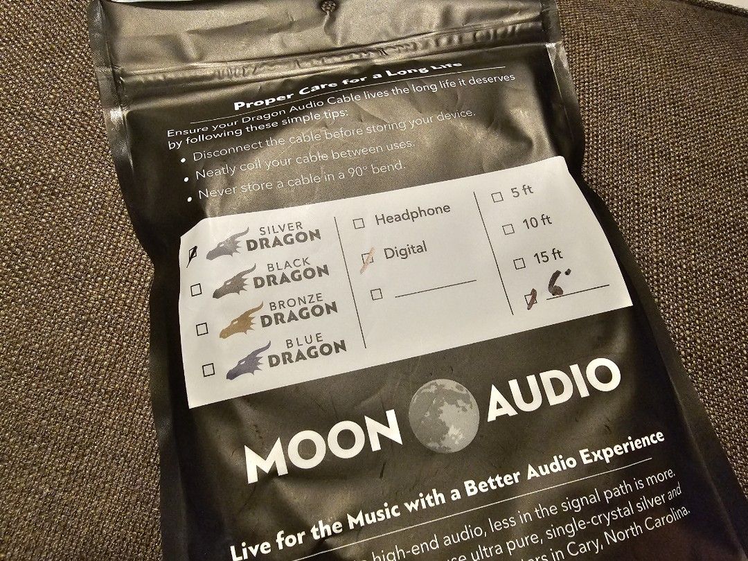 Moon Audio Silver Dragon 6ft coaxial cable, Audio, Other Audio ...