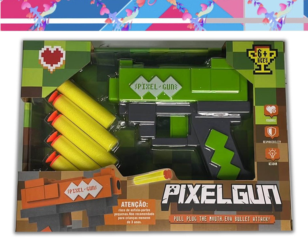 Minecraft Nerf Gun (Pixel) Gift Idea for Kids, Hobbies & Toys, Toys ...