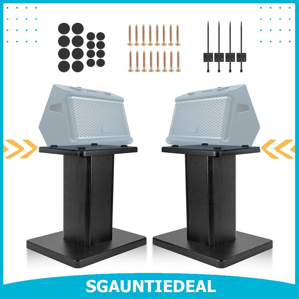 OUKMIC Pair Bookshelf Speaker Stands - 12" Tall Heavy Duty Desktop Rear ...