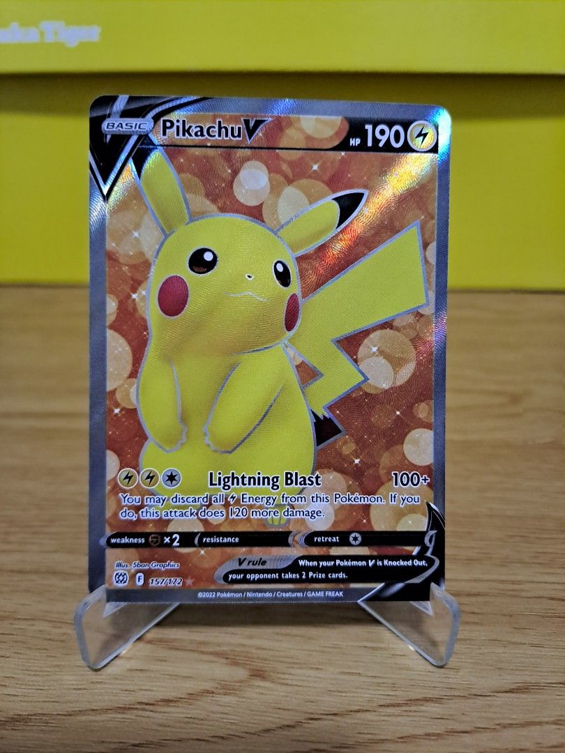 Pikachu FA Full Art Brilliant Stars Pokemon Card, Hobbies & Toys, Toys ...