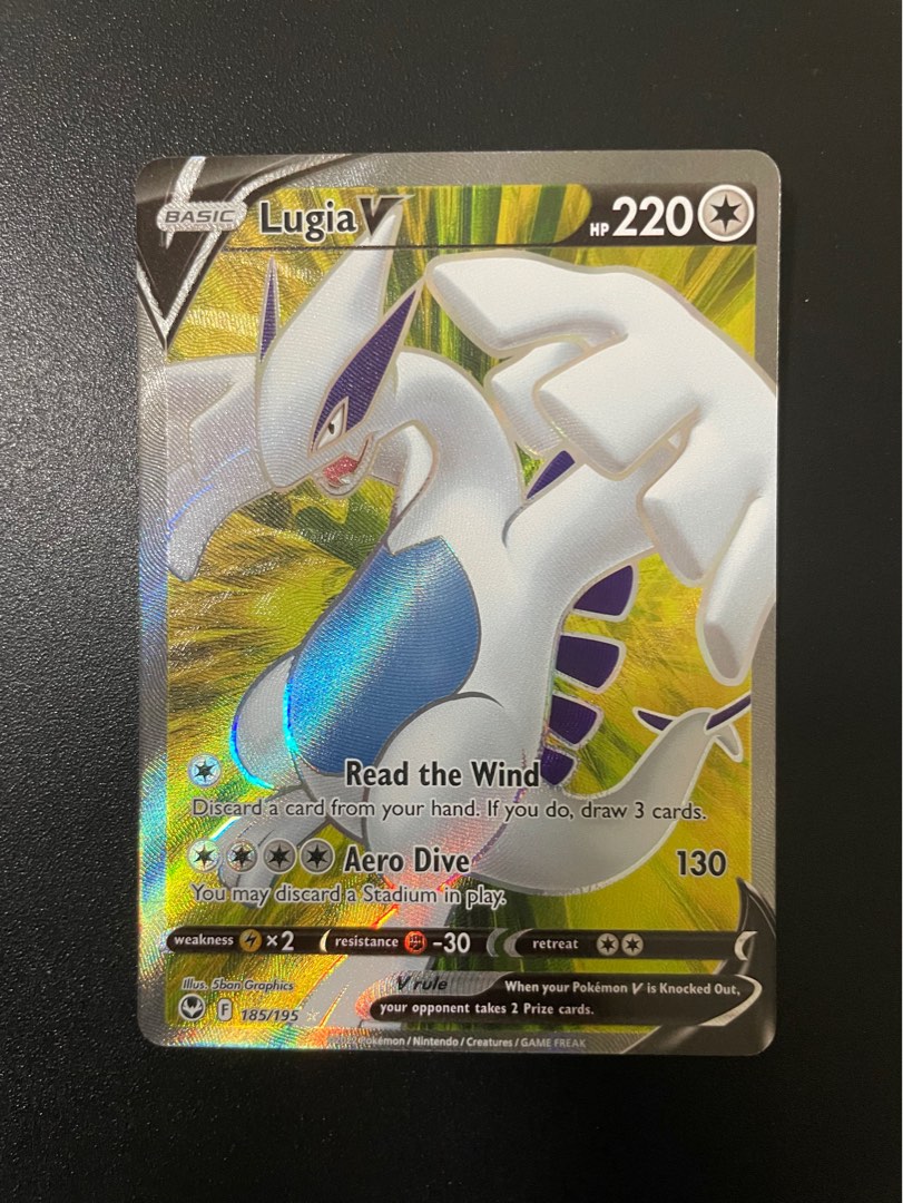 Pokemon TCG Lugia V - 185/195 - Full Art Ultra Rare Sword & Shield ...